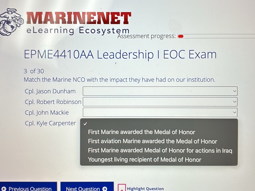 Match the Marine NCO with the impact they