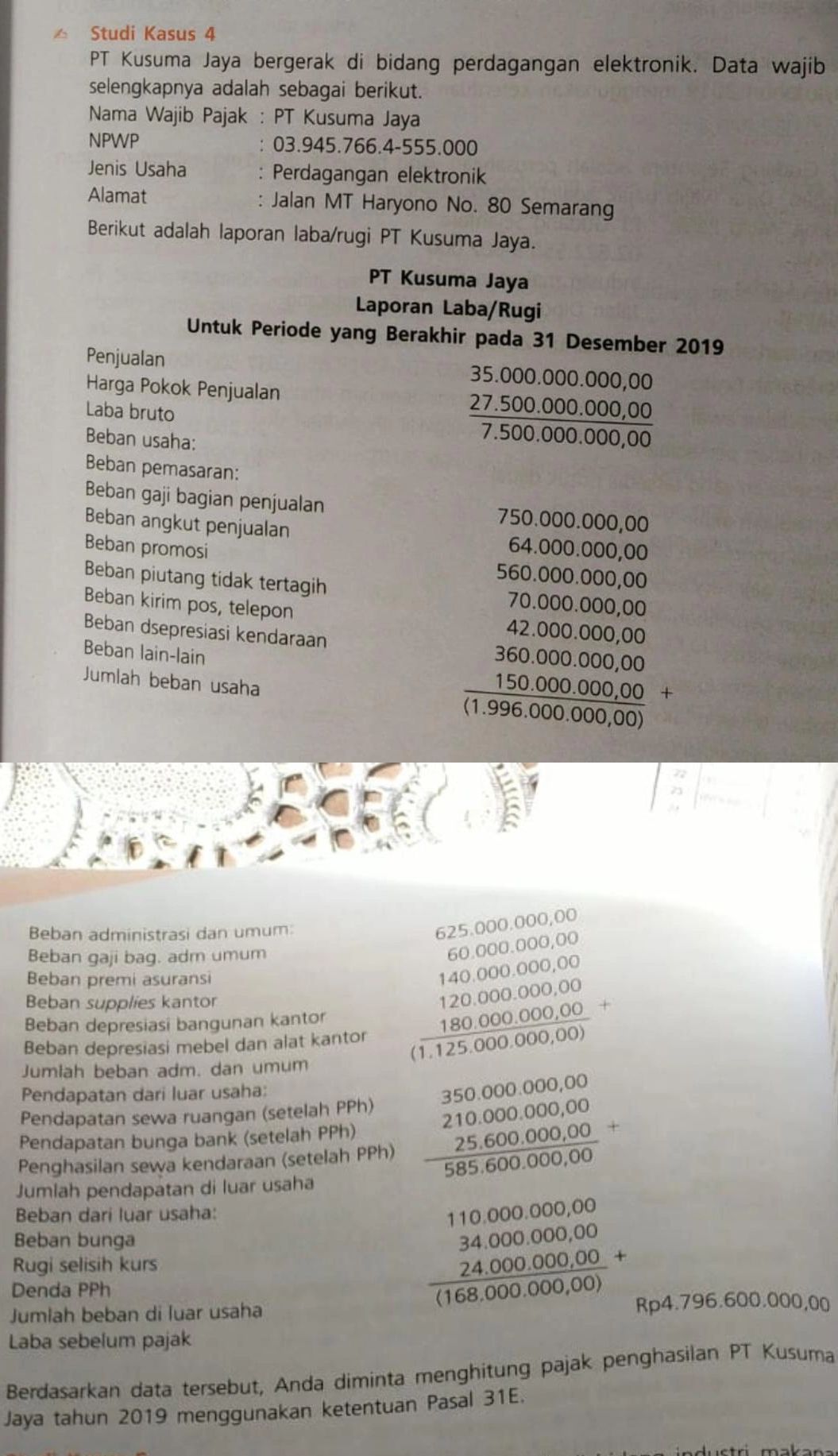 PT Kusuma Jaya bergerak di bidang | StudyX