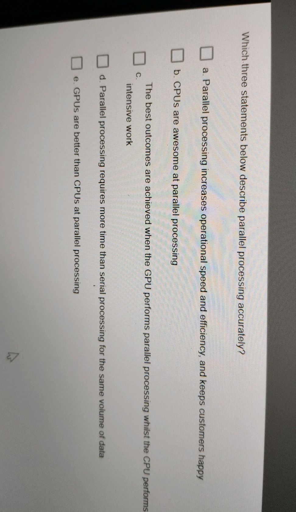 Which three statements below describe | StudyX