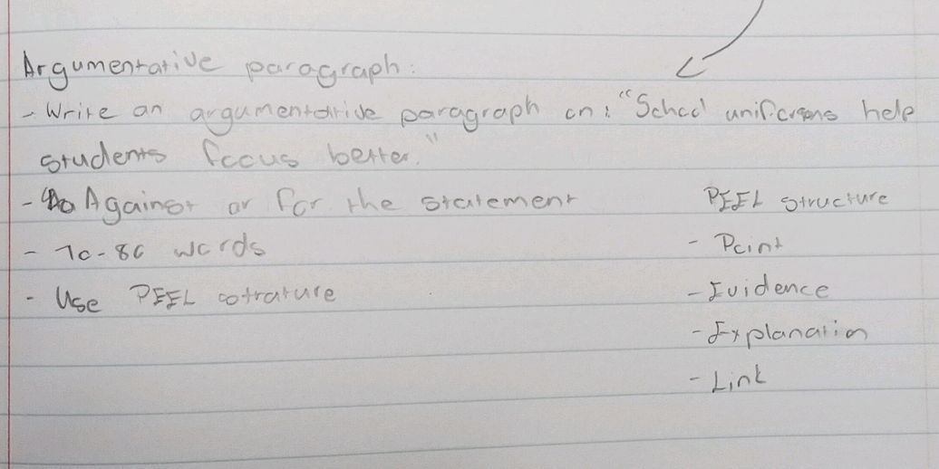 Argumentative paragraph: - Write an | StudyX