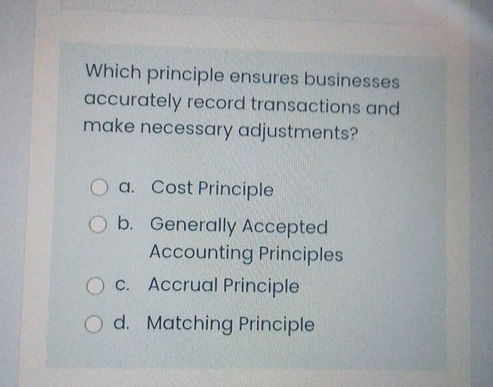 Which principle ensures businesses | StudyX