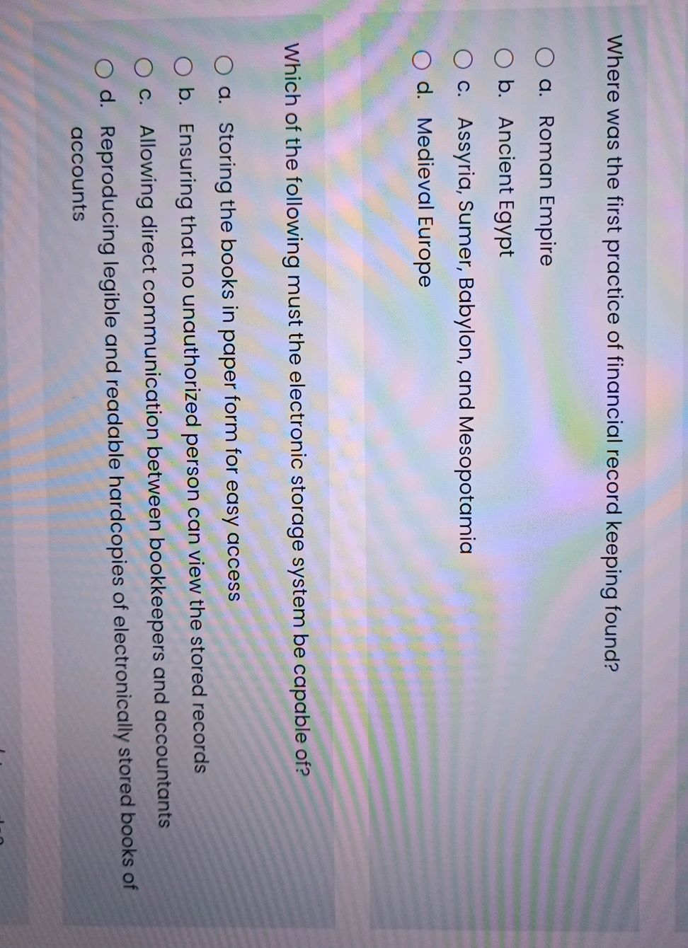 Where was the first practice of financial | StudyX