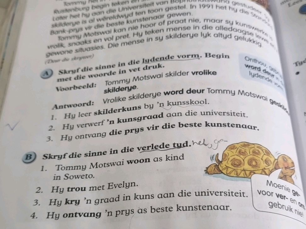 A Skryf die sinne in die lydende vorm. Begin | StudyX