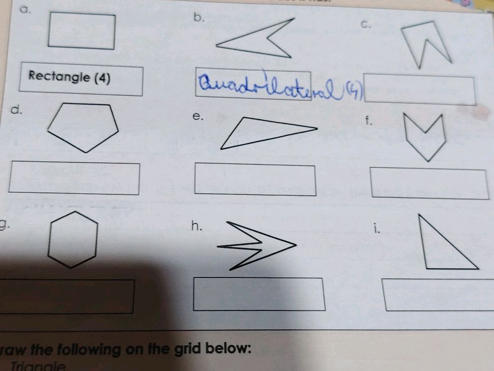 a. d. Rectangle (4) b. Quadrilateral (4) | StudyX