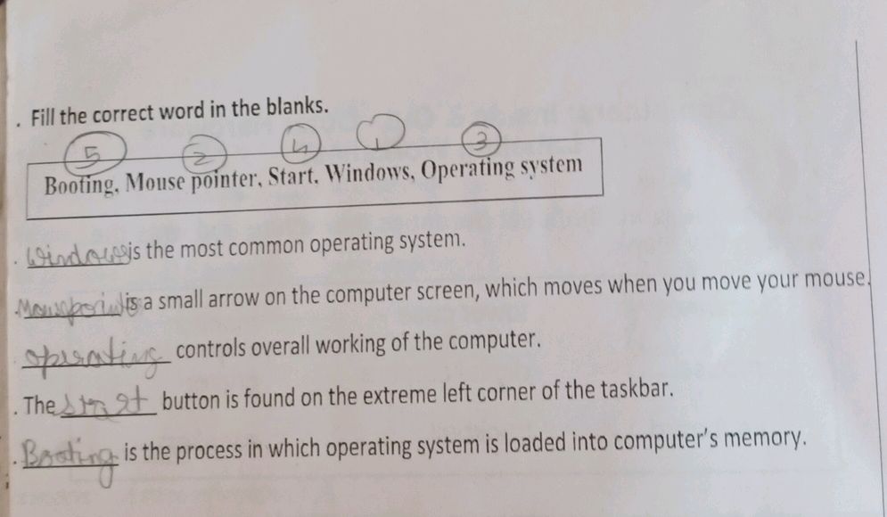 Fill the correct word in the blanks. | StudyX