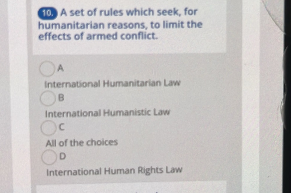 10. A set of rules which seek, for | StudyX