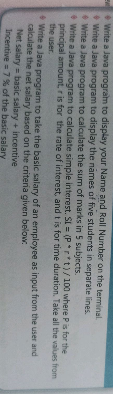 Write a Java program to display your Name