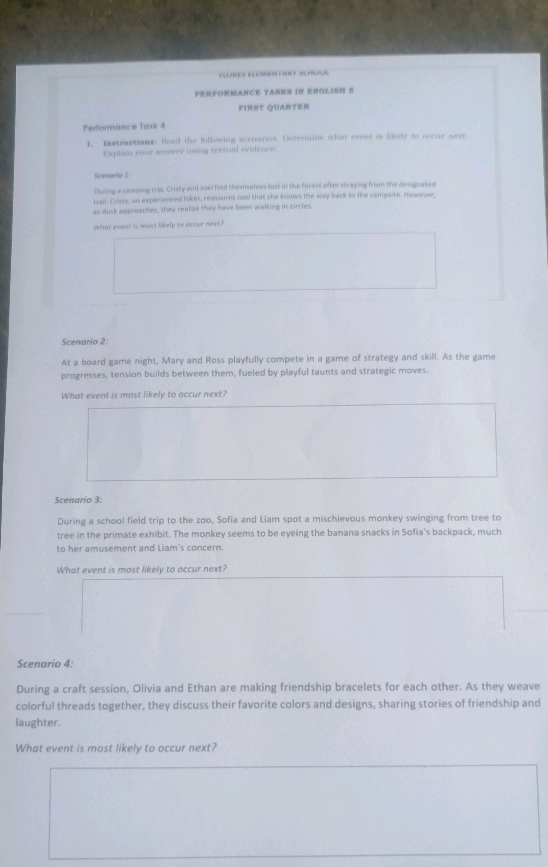 Performance Task 4 1. Instructions: Read | StudyX