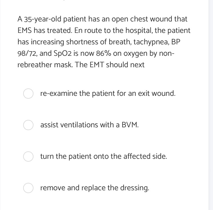 A 35-year-old patient has an open chest
