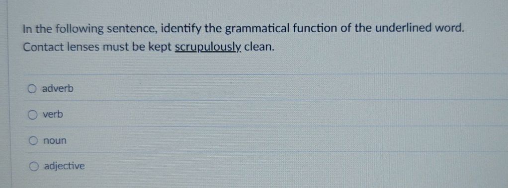 In the following sentence, identify the