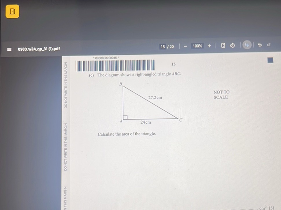 (c) The diagram shows a right-angled | StudyX