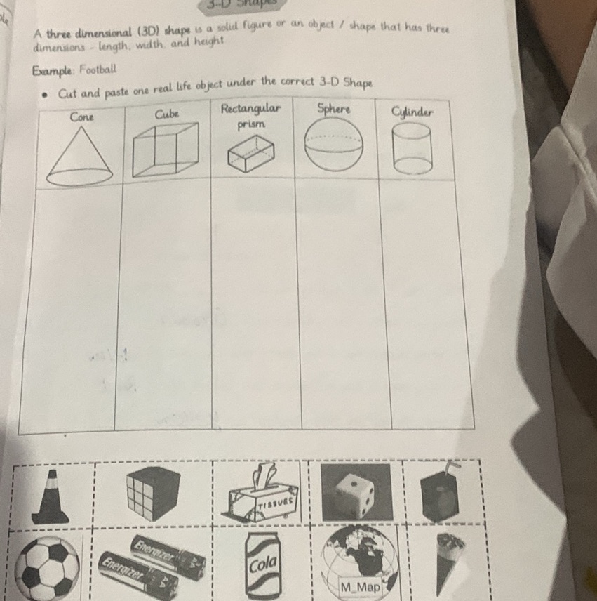 A three dimensional (3D) shape is a solid | StudyX
