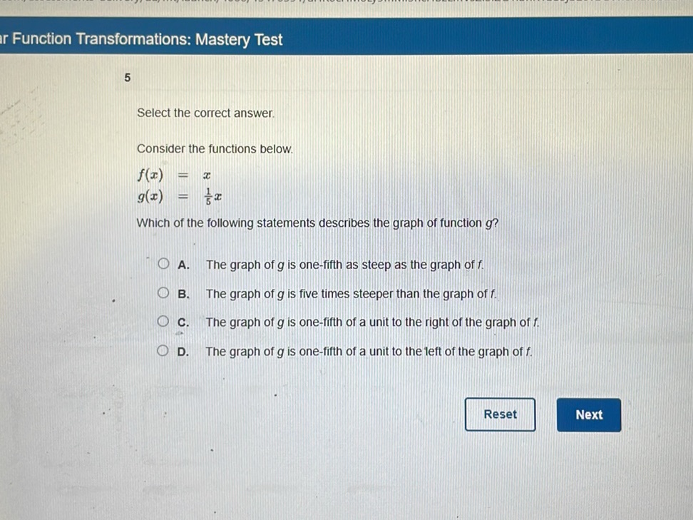Consider the functions below. $f(x) = x$ | StudyX