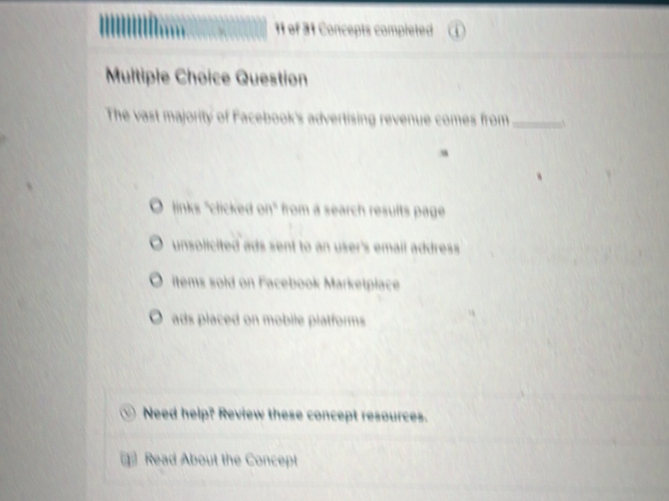 Multiple Choice Question The vast majority | StudyX