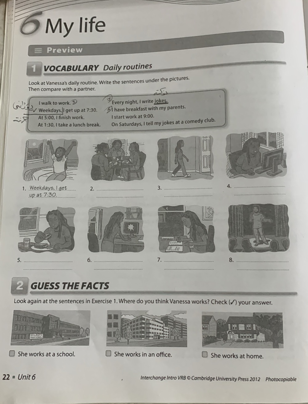 1 VOCABULARY Daily routines Look at | StudyX