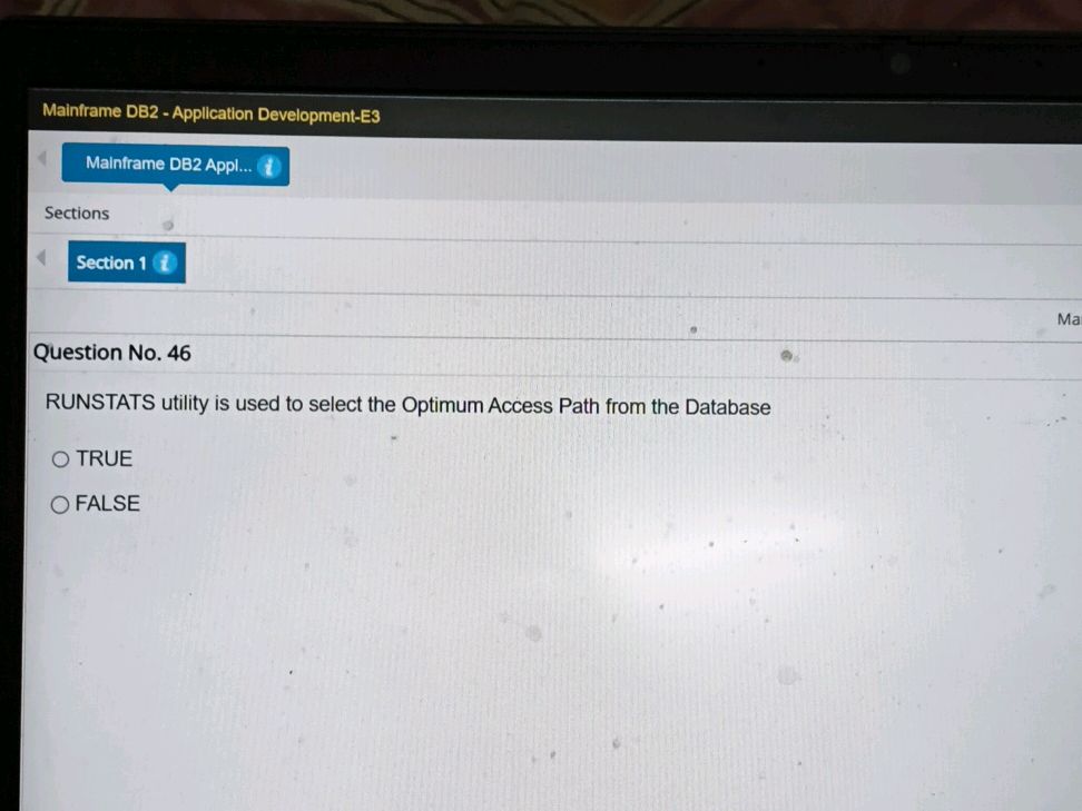 RUNSTATS utility is used to select the | StudyX