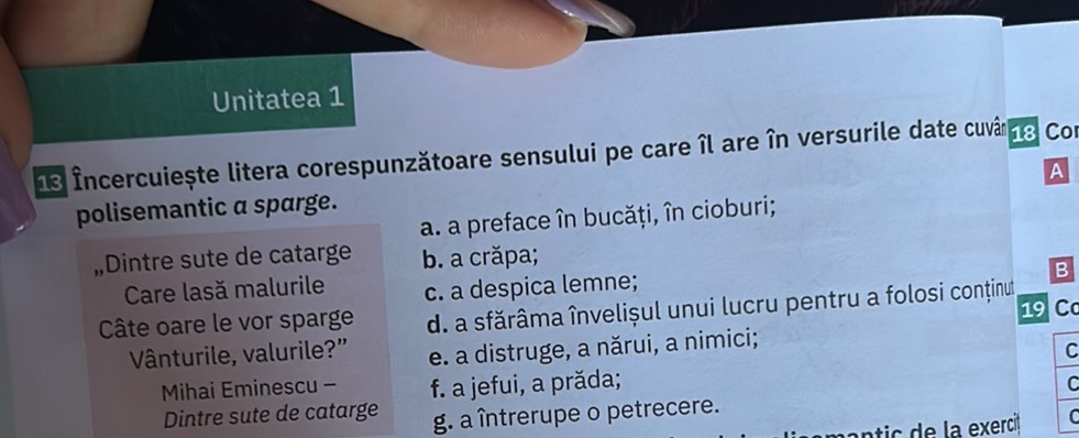 13 Încercuiește litera corespunzătoare | StudyX