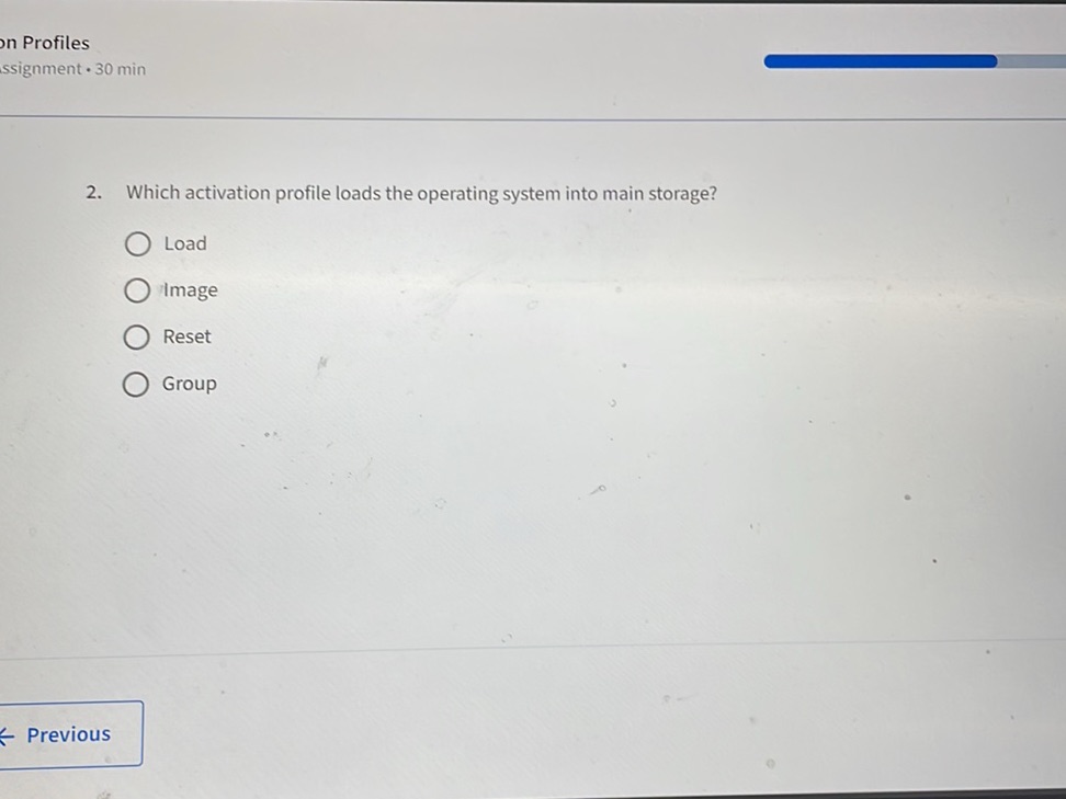 Which activation profile loads the operating