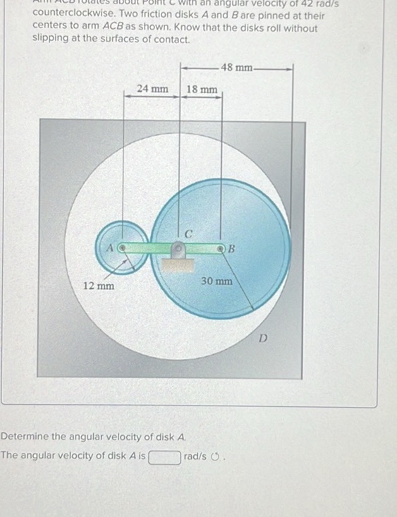 Arm ACB rotates about Point C with an | StudyX