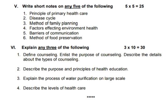 V. Write short notes on any five of the | StudyX