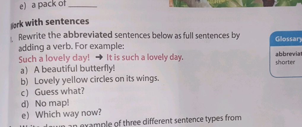 1. Rewrite the abbreviated sentences below | StudyX