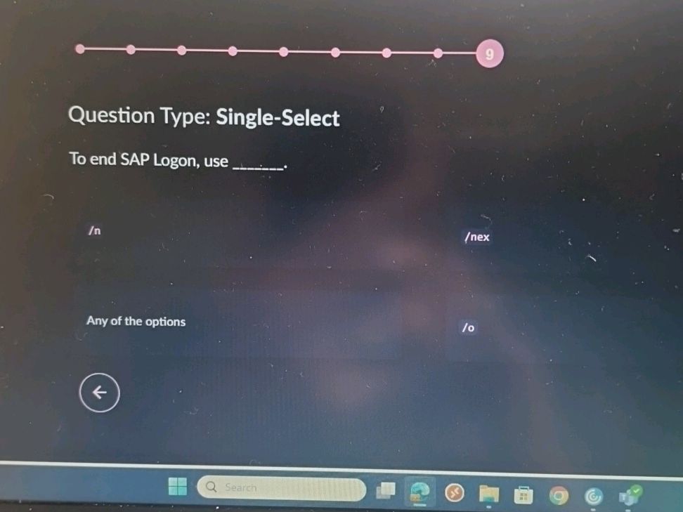 Question Type: Single-Select To end SAP | StudyX