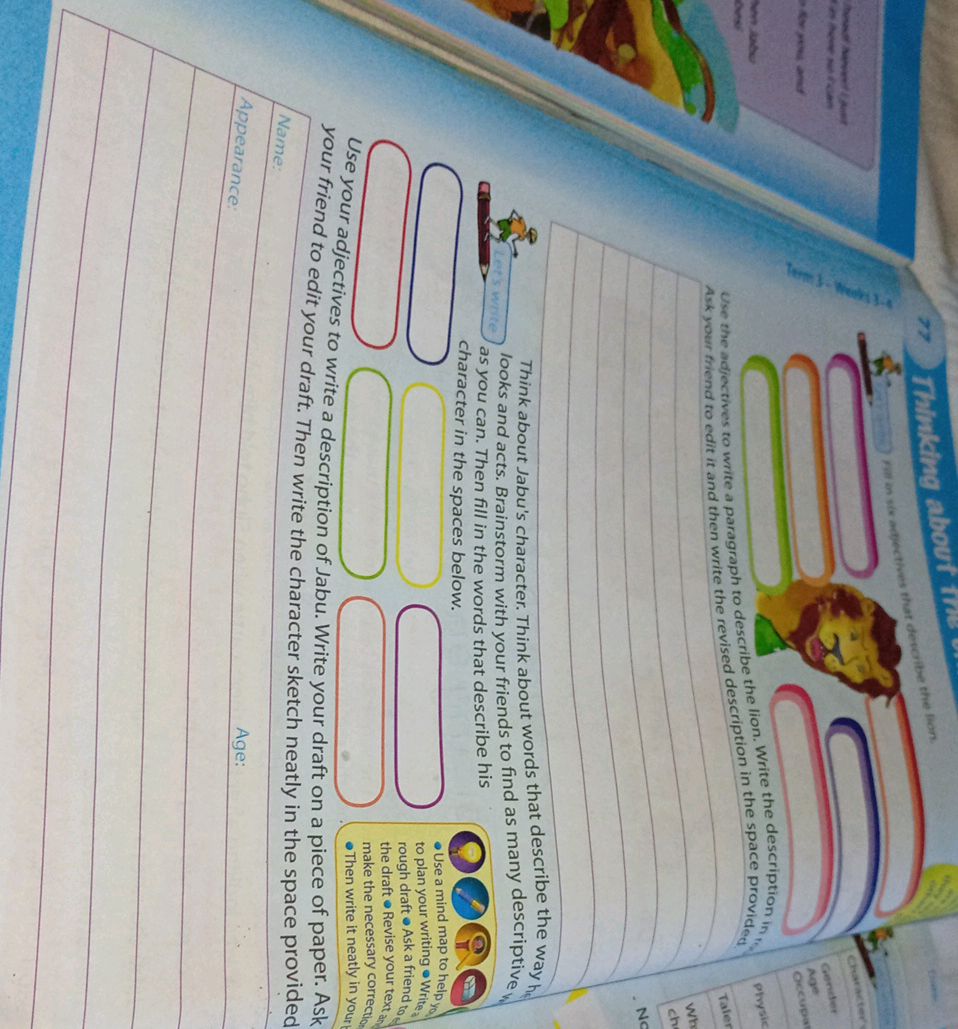 Use the adjectives to write a paragraph to