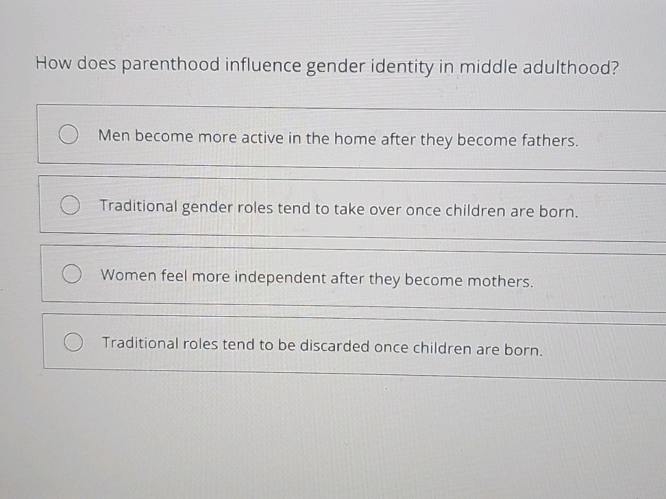 How does parenthood influence gender
