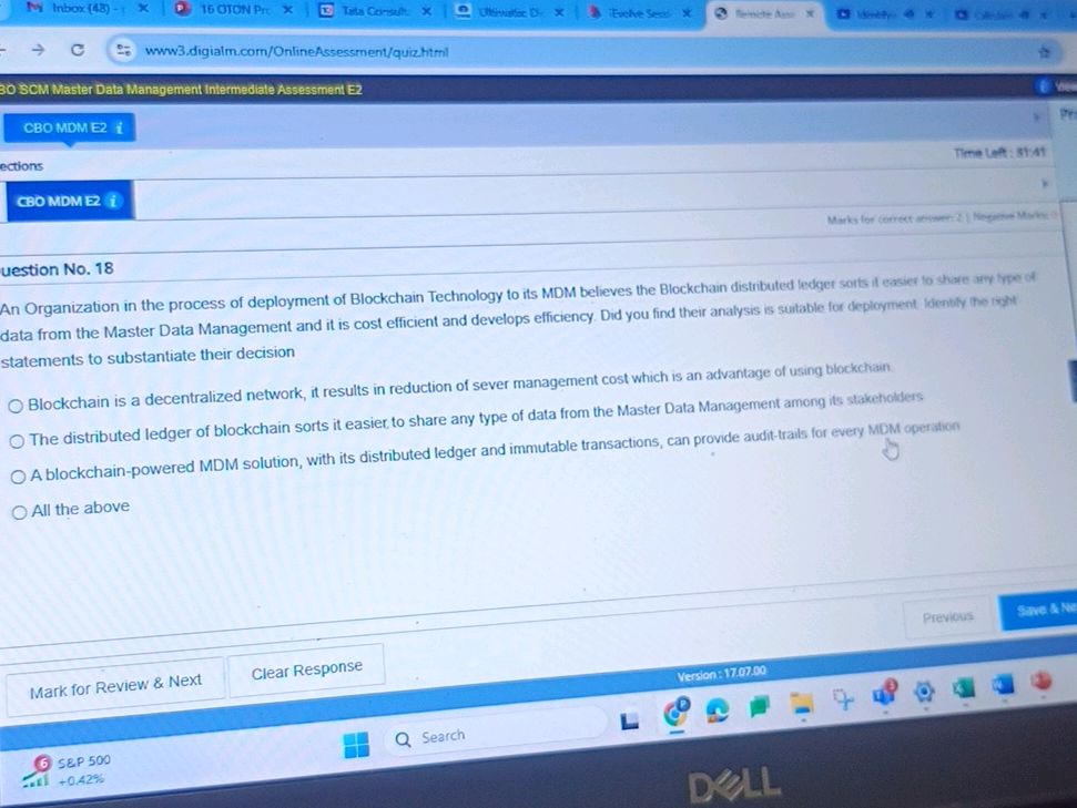 Question No. 18 An Organization in the | StudyX