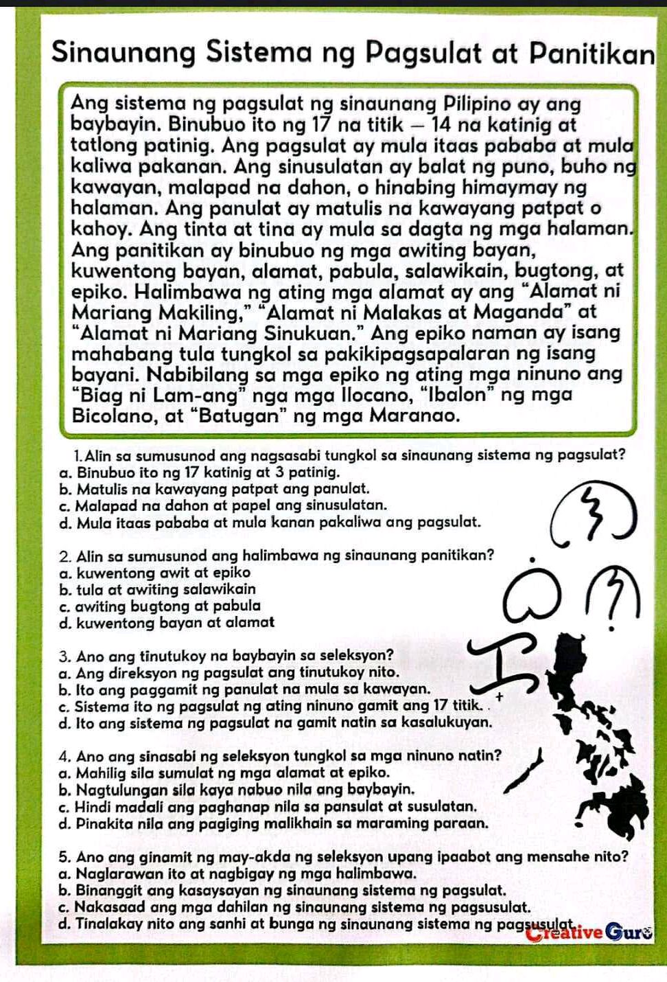 1. Alin sa sumusunod ang nagsasabi tungkol | StudyX