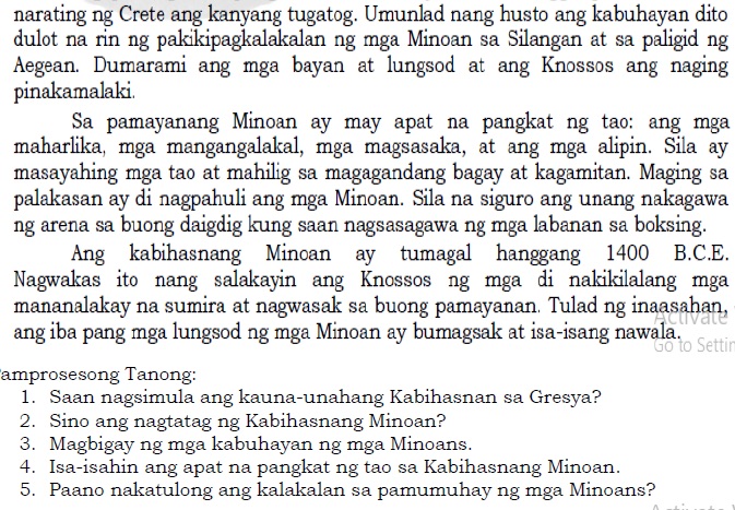 amprosesong Tanong: 1. Saan nagsimula ang | StudyX