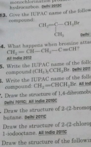 13. Give the IUPAC name of the following | StudyX
