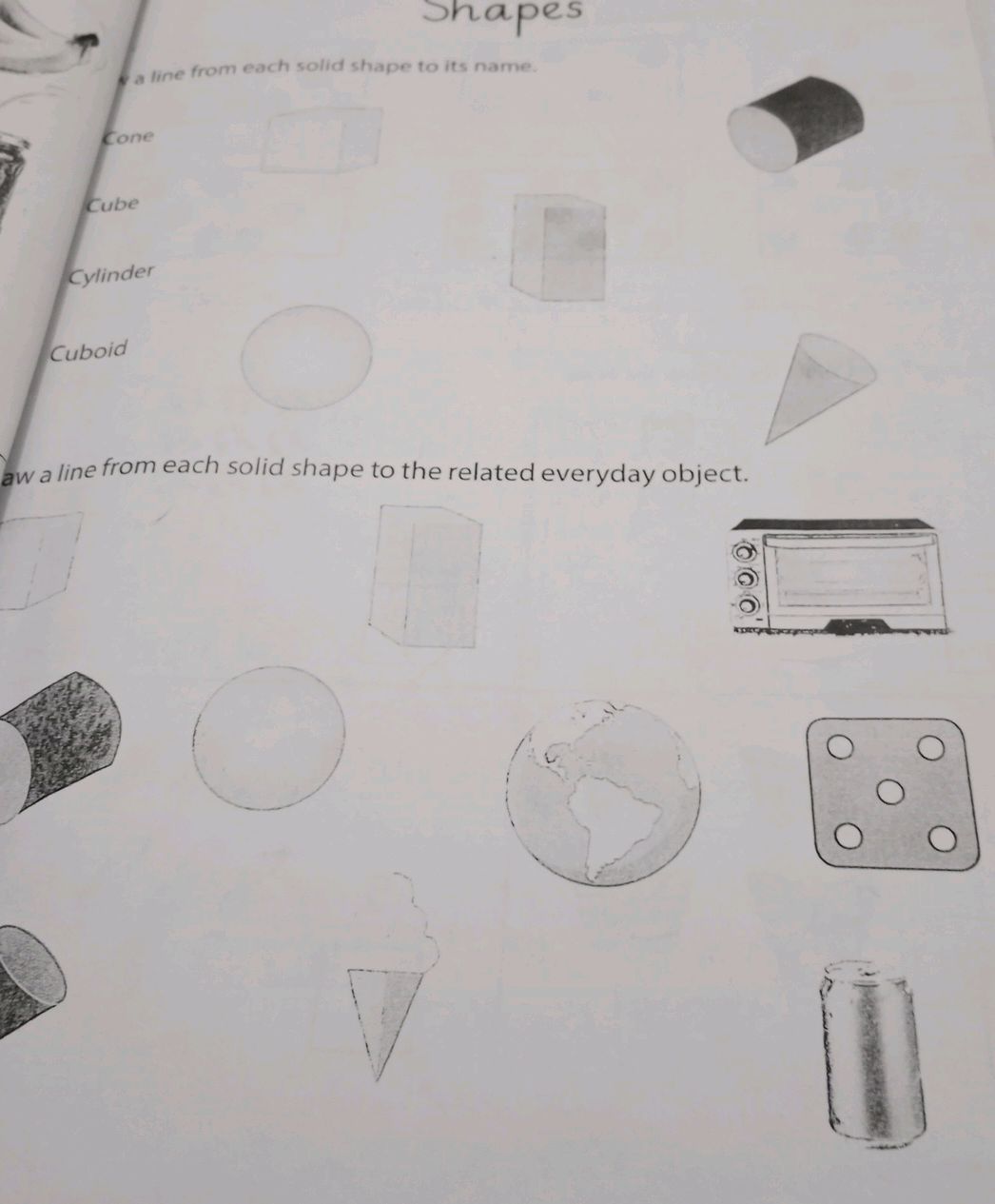 Draw a line from each solid shape to its | StudyX
