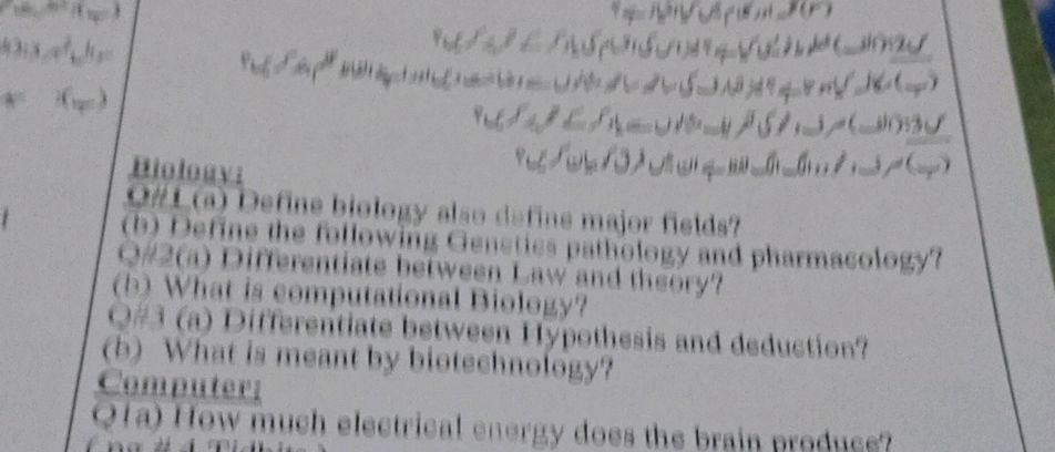 Biology: Q#1 (a) Define biology also define