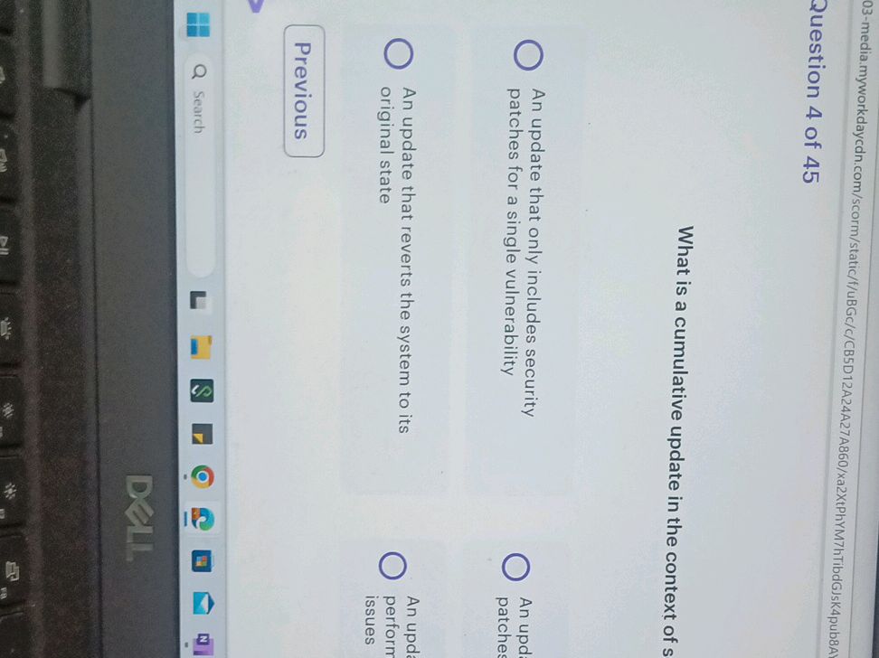 What is a cumulative update in the context | StudyX