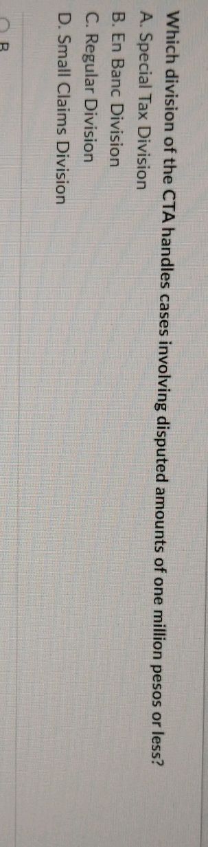 Which division of the CTA handles cases | StudyX