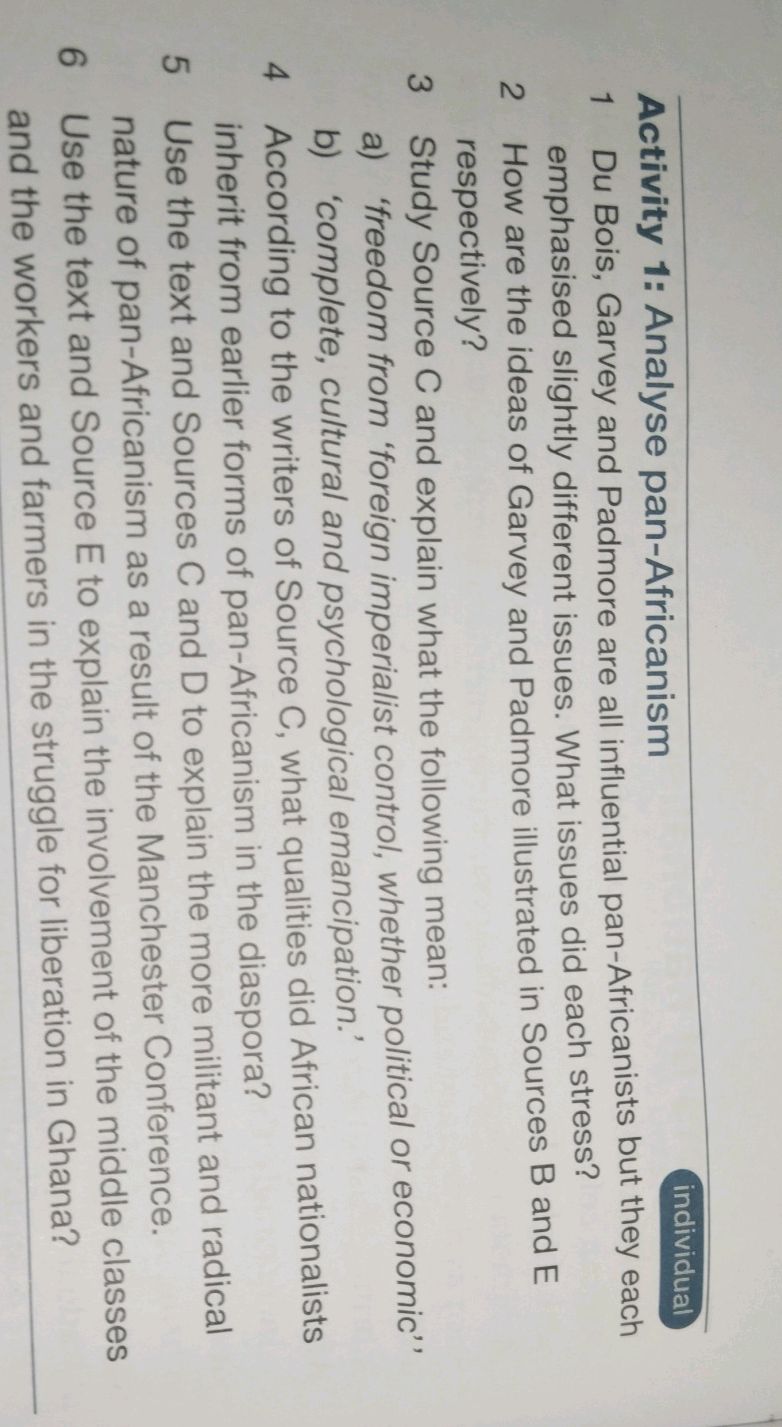 Du Bois, Garvey and Padmore are all