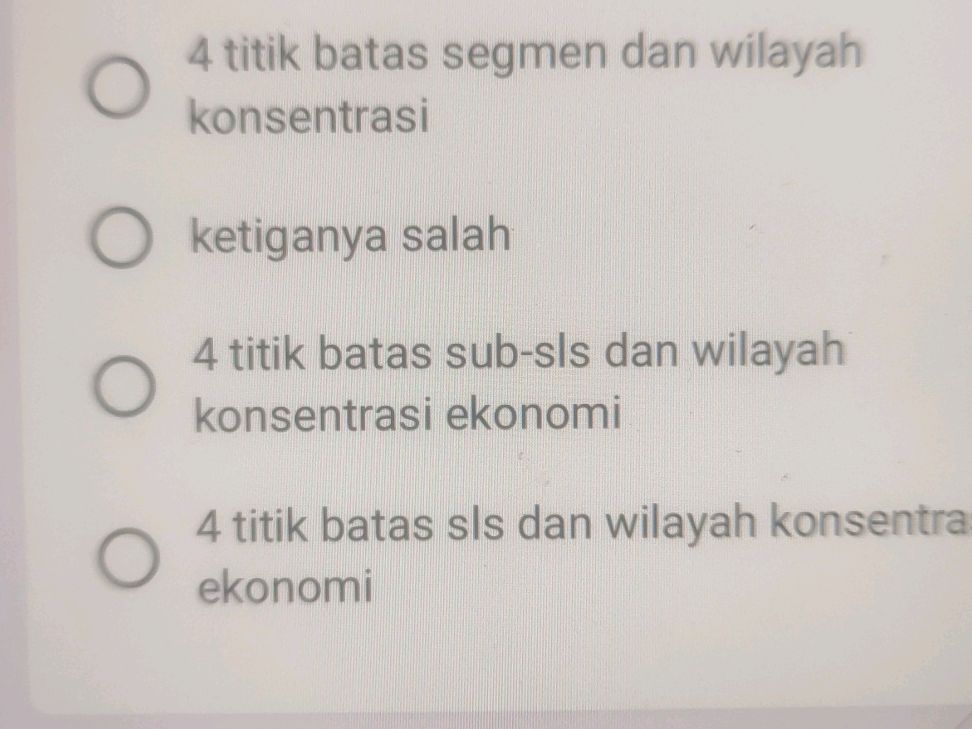 4 titik batas segmen dan wilayah konsentrasi | StudyX