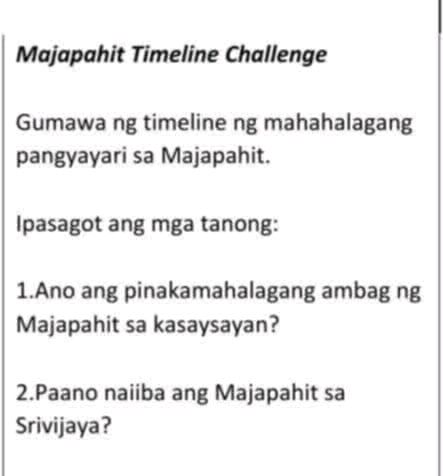 Gumawa ng timeline ng mahahalagang | StudyX