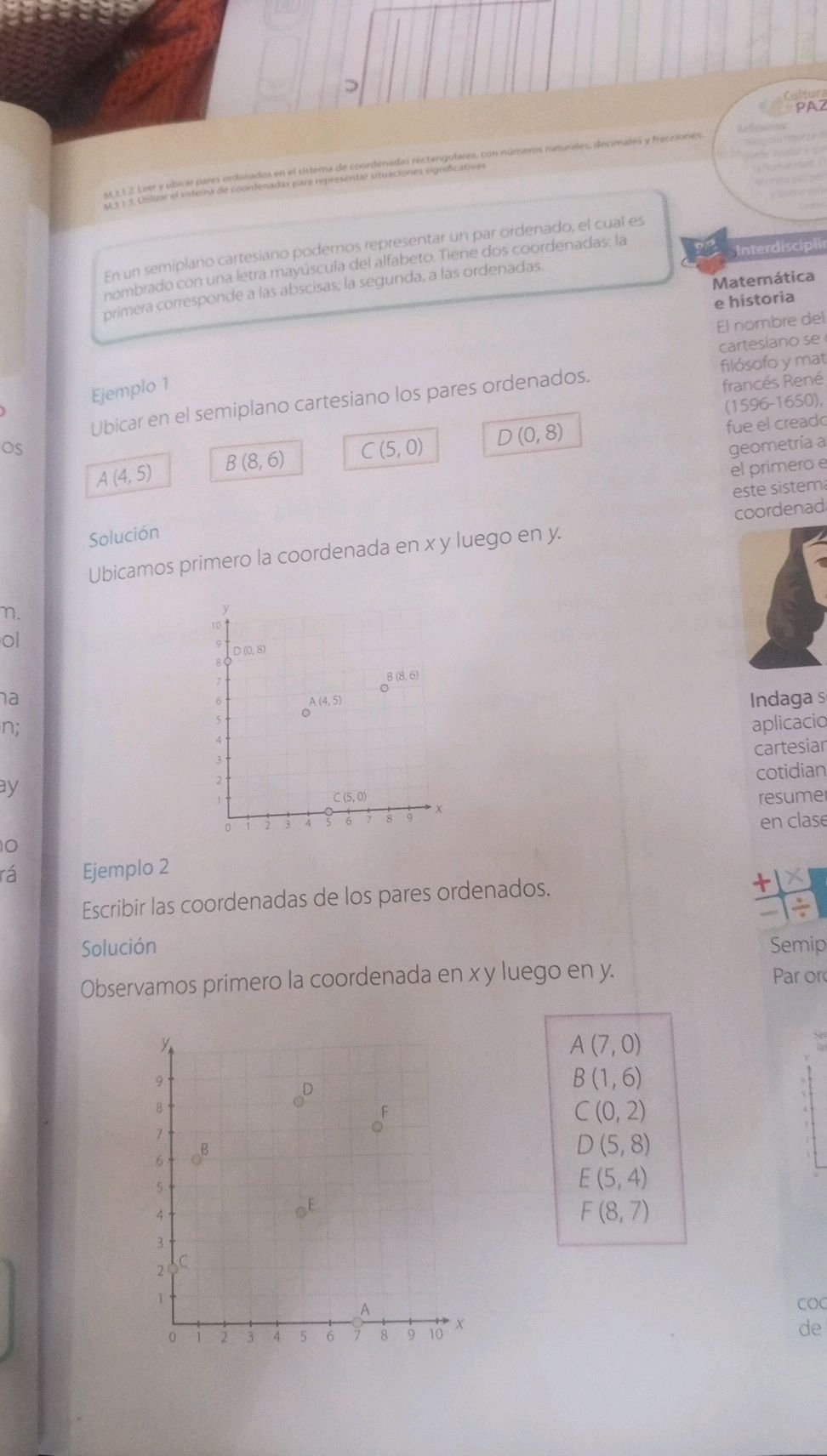 Ejemplo 2 Escribir las coordenadas de los