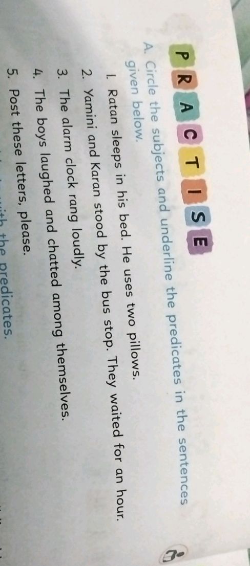 A. Circle the subjects and underline the | StudyX