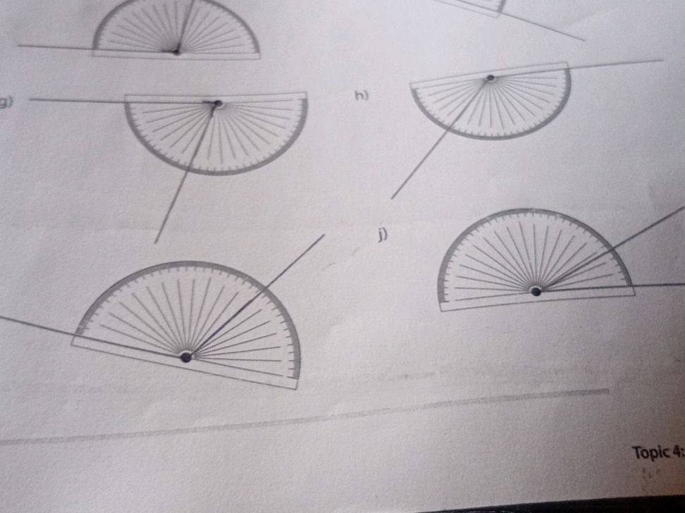 g) Diagram of an angle measured with a