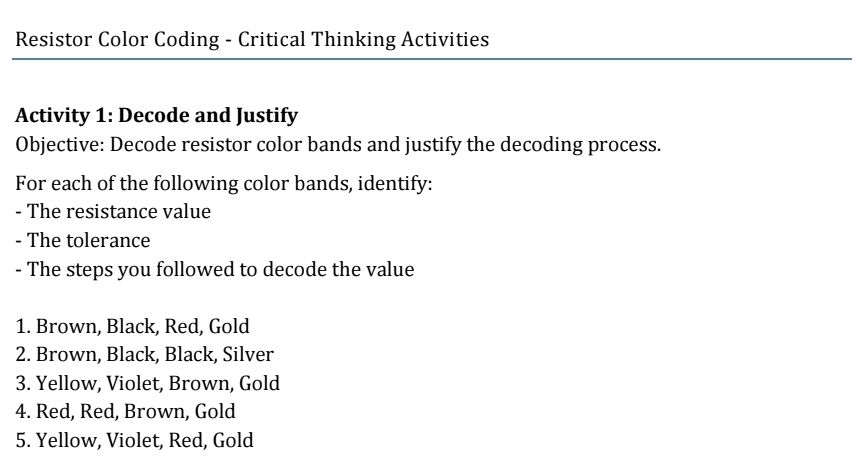Activity 1: Decode and Justify Objective: | StudyX