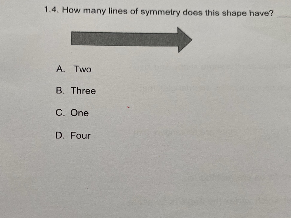1. 4. How many lines of symmetry does this | StudyX