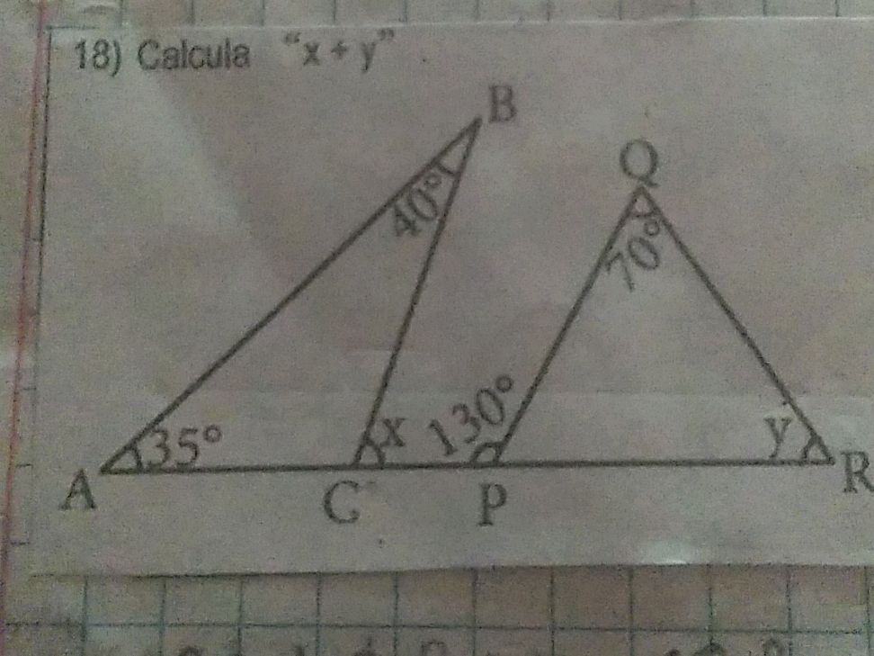 Calculate x + y in the given geometry problem | StudyX