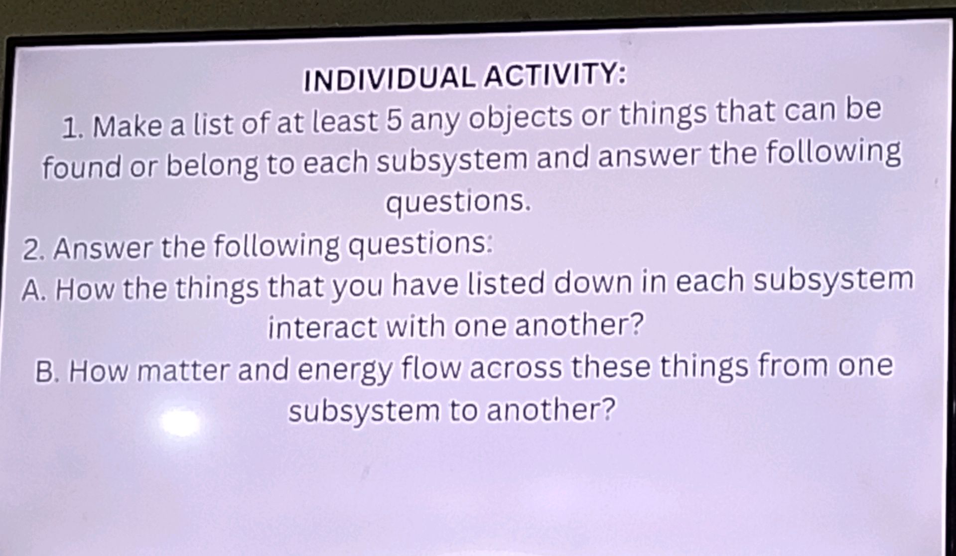Make a list of at least 5 any objects or