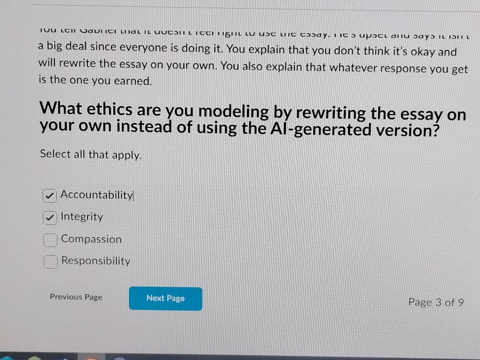 What ethics are you modeling by rewriting | StudyX