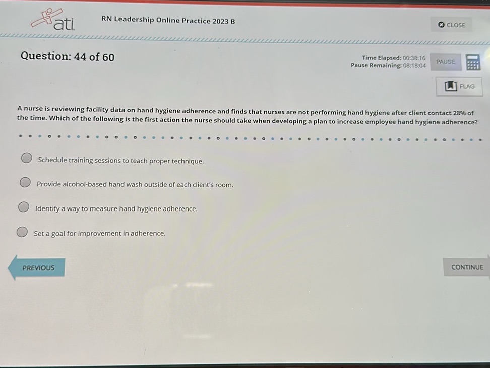 A nurse is reviewing facility data on hand | StudyX
