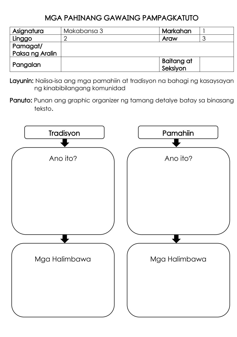 Asignatura | Makabansa 3 | |---|---| | StudyX