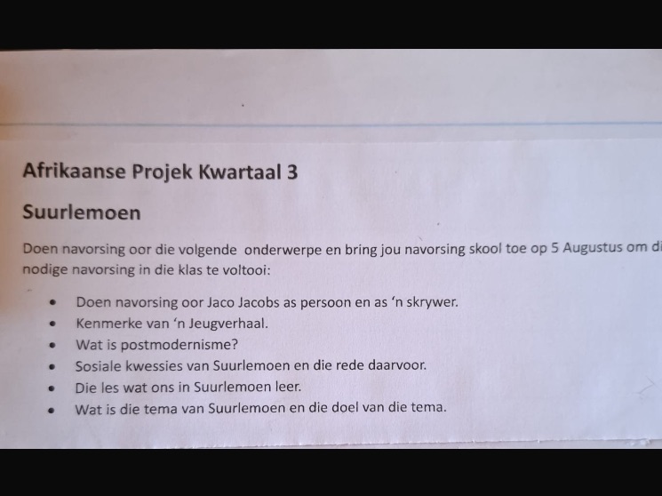 Doen navorsing oor die volgende onderwerpe